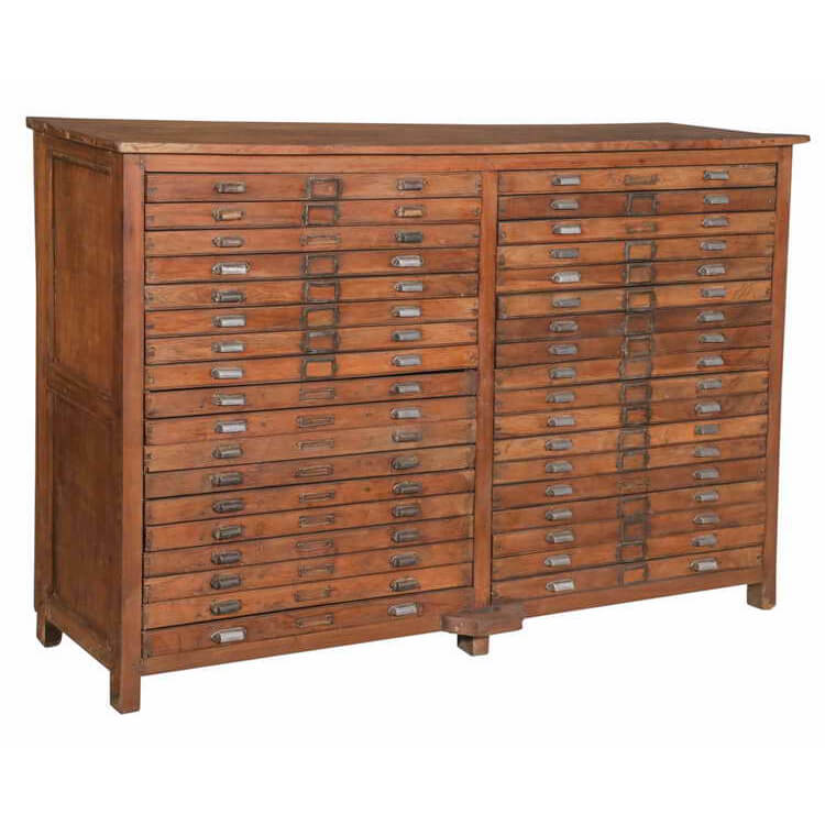 Vintage Teak Wood Map Chest | Found + Collected | City Home