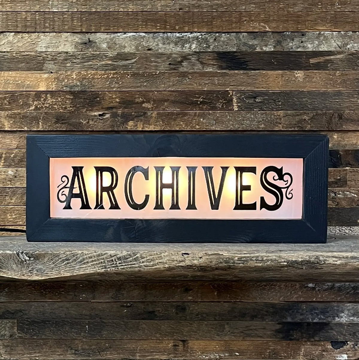 Vintage Style Light Up Archives Sign | Library Home Decor | City Home