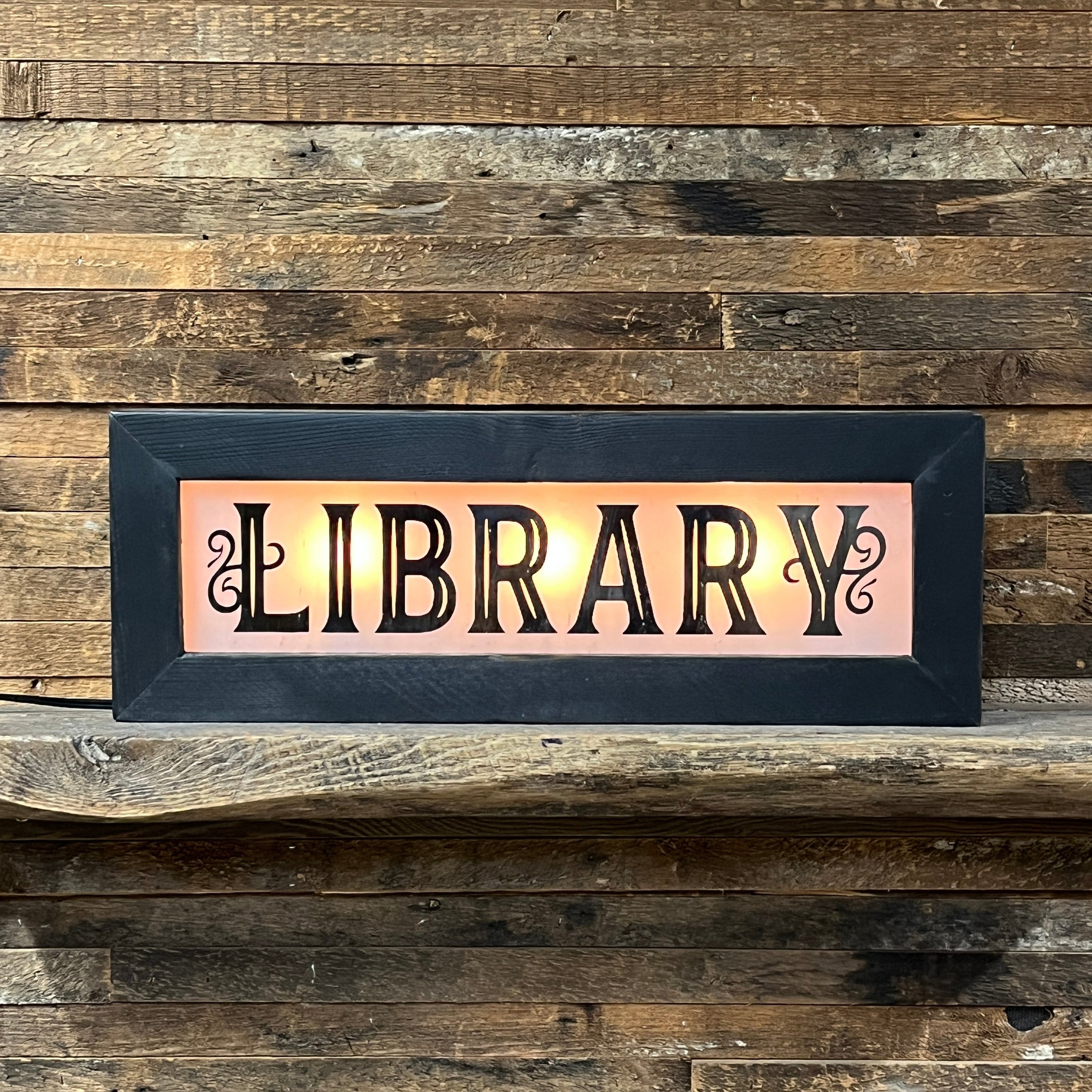 Vintage Style Light Up Archives Sign | Library Home Decor | City Home