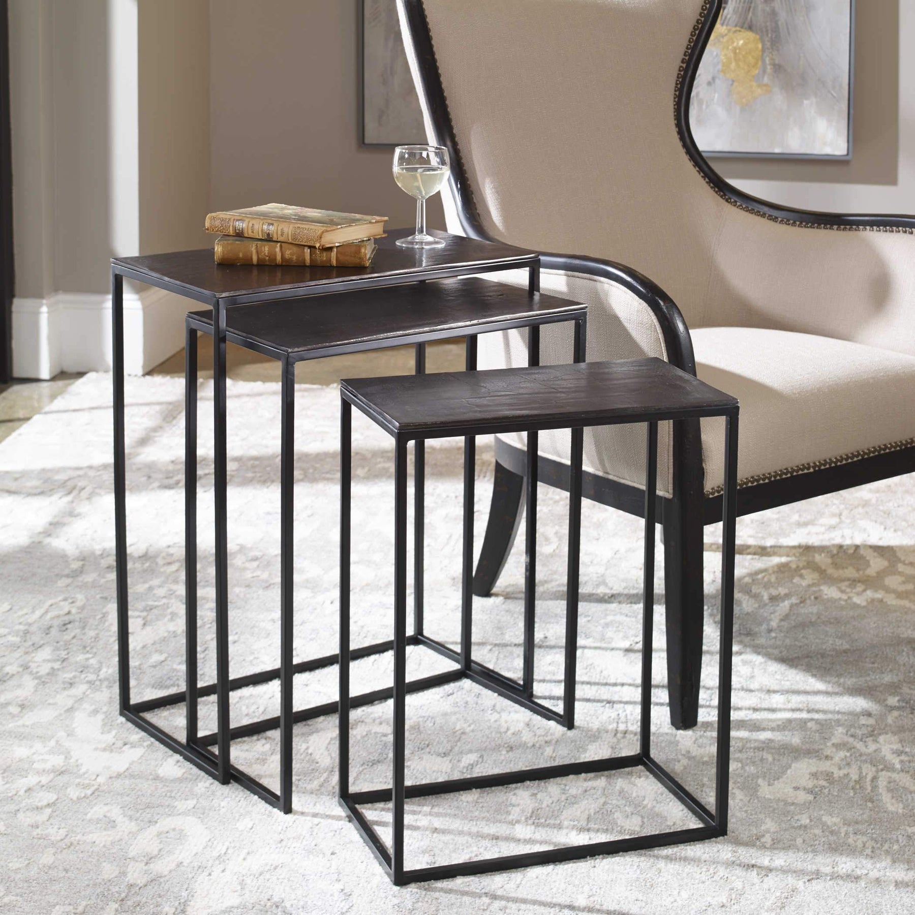 Coreene Iron Nesting Table Set | Metal Furniture | Decor | City Home
