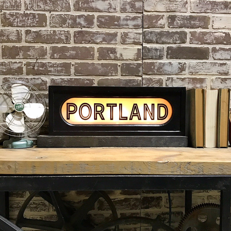 Vintage Style Light Up Portland Sign | Oregon Home Decor | City Home