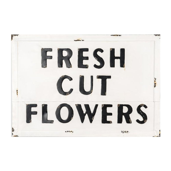Fresh Cut Flowers Sign | Metal Sign Decor from City Home