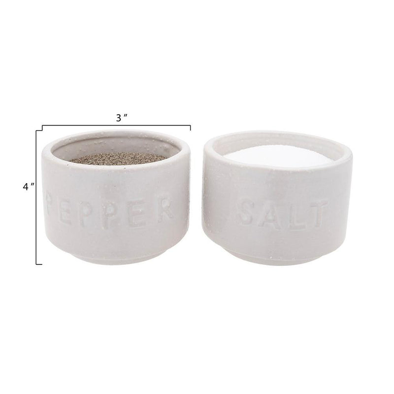 Stoneware Salt & Pepper Pot Set | Modern Salt Cellar | City Home