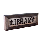 Vintage Style Light Up Library Sign | Home Office Decor | City Home