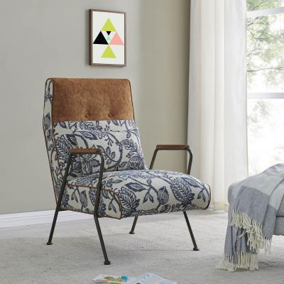 Kahlo Chair in Blue & White Floral Print | Vintage-Style Comfy Armchair ...