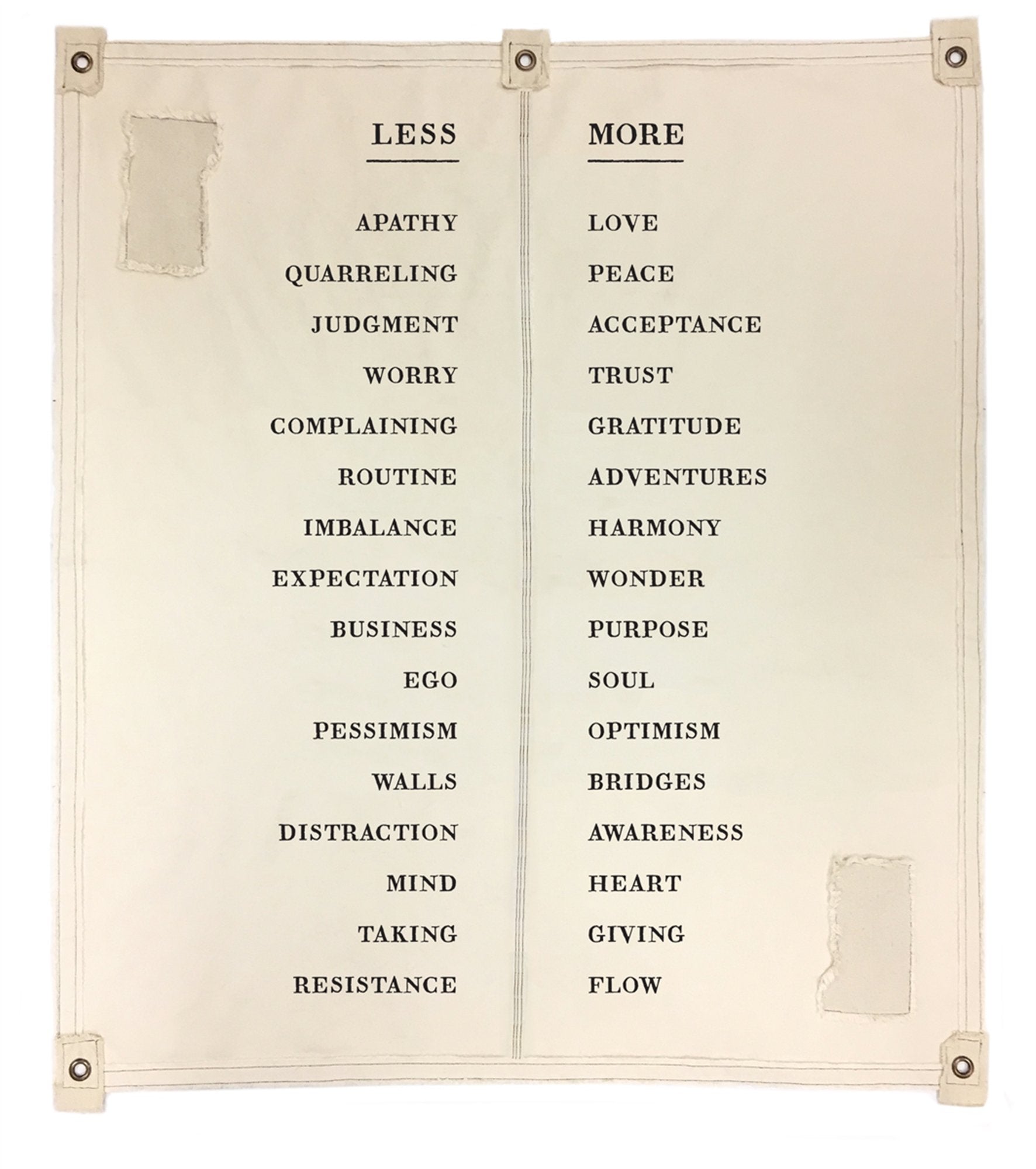 Less/More Word Art Wall Hanging | City Home