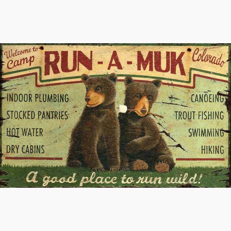 Vintage Inspired "Camp Run-A-Muk" Sign | City Home